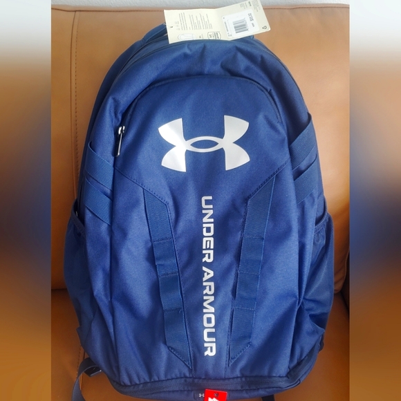 Under Armour | Bags | New Under Armour Hustle 5 Navy Blue Backpack ...